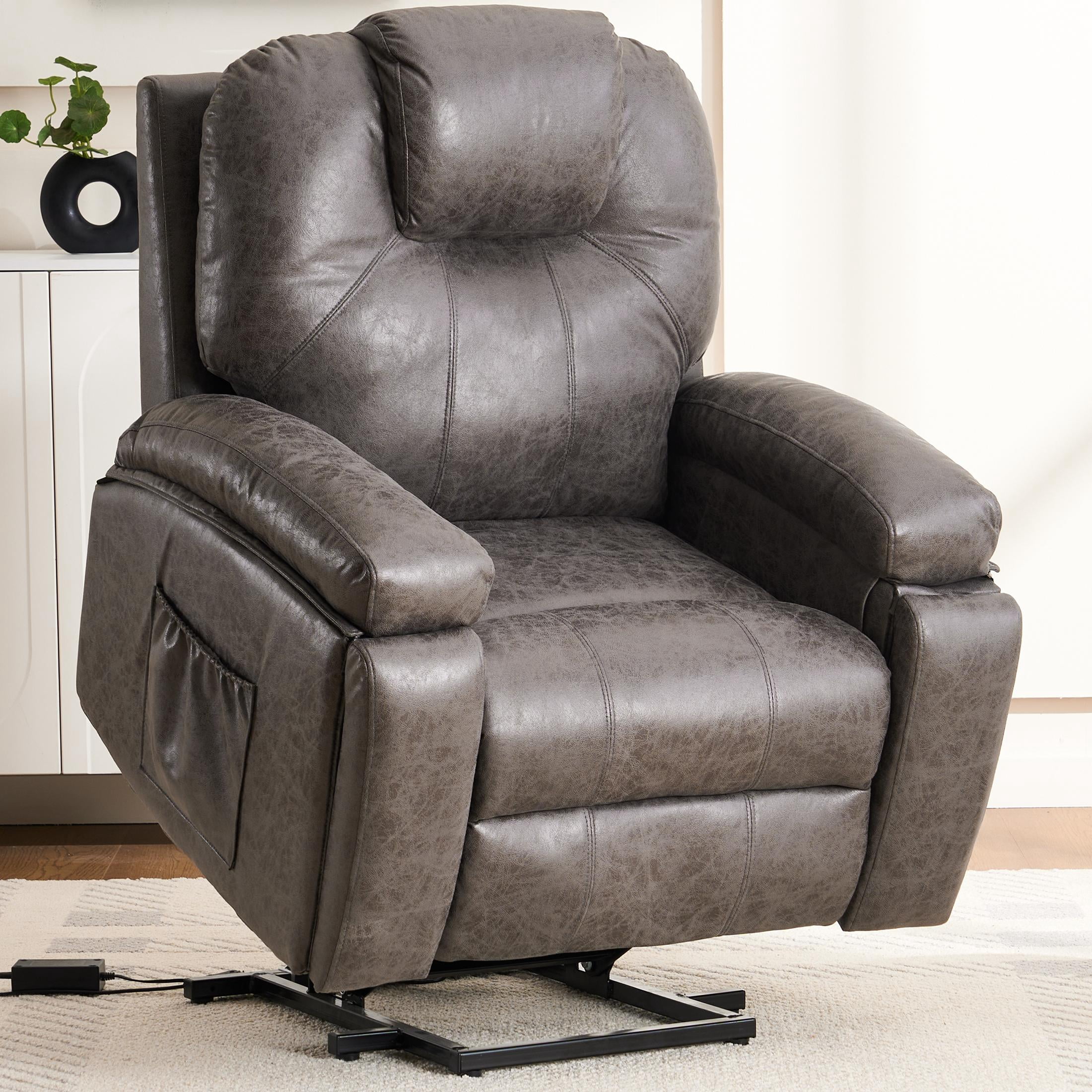 Electric Lift Recliner with Heat Therapy, Massage, Remote Control, Side ...