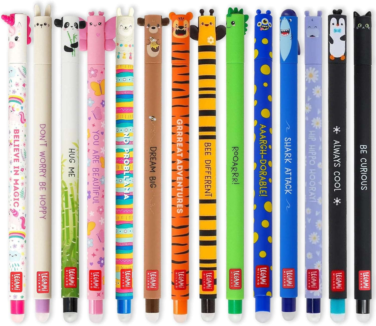 LEGAMI - Set of 14 Erasable Gel Pens with Thermosensitive Erase Ink ...