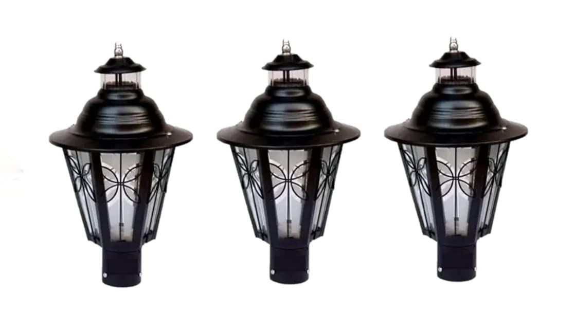 LEGEEN Light Set of 3 Outdoor Home Metal Gate Light Pillar Lamp Modern ...