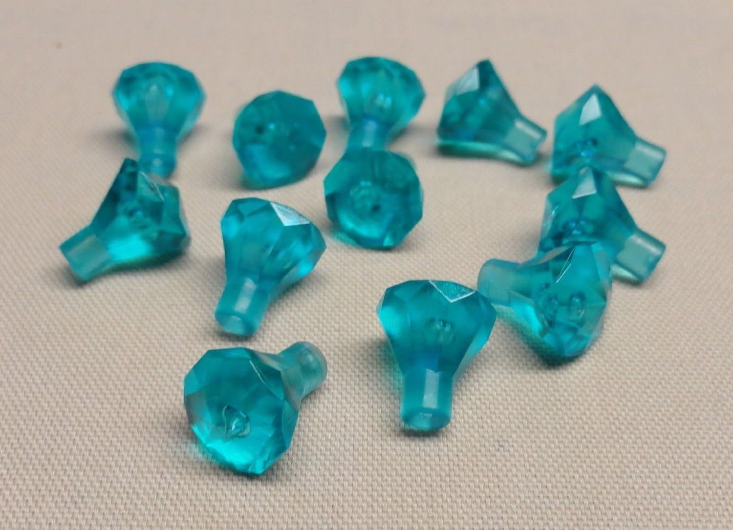 LEGO 1 x 1 Rock 24 Facet Jewel Treasure Gem Trans Light Blue - 12 Pack ...