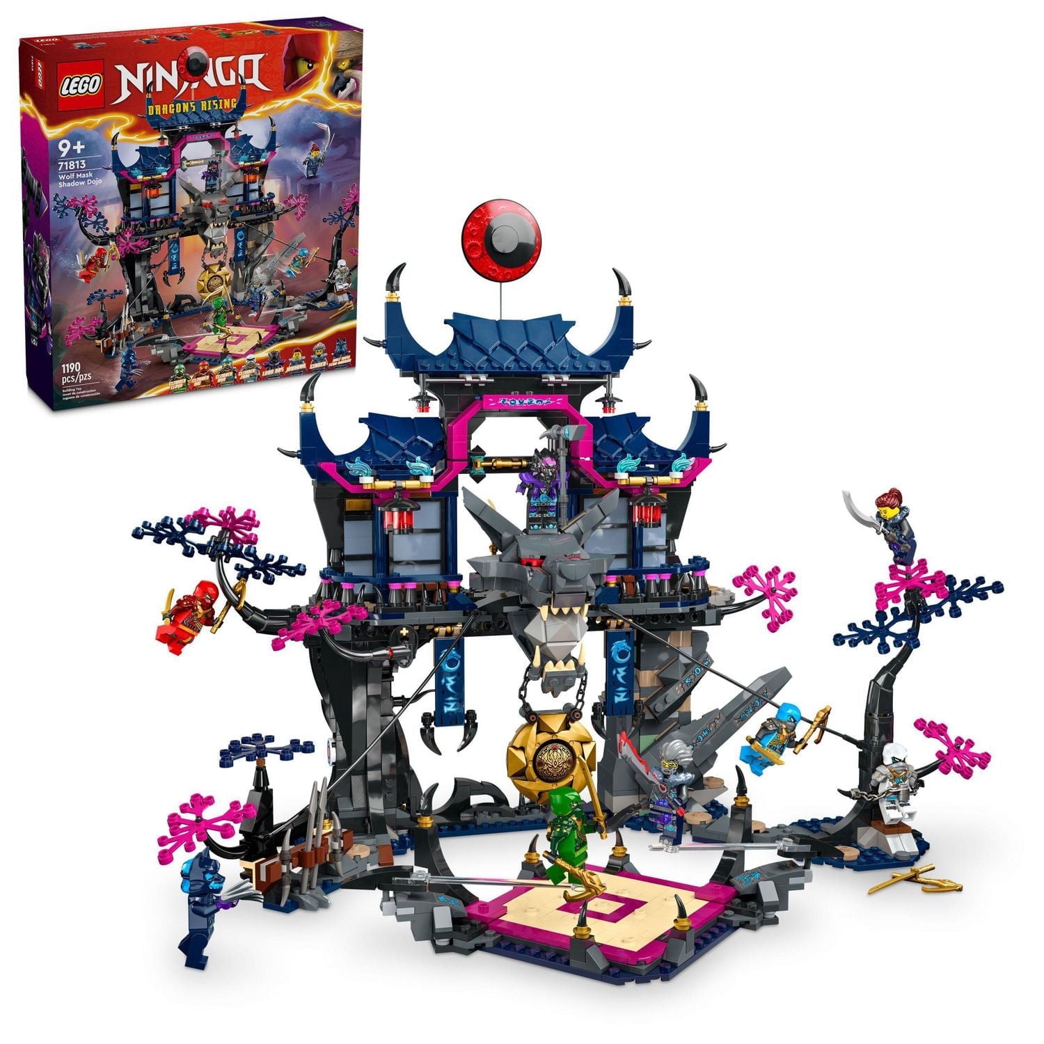 LEGO 71813 NINJAGO Wolf Mask Shadow Dojo Building Toy with 8 Ninja ...