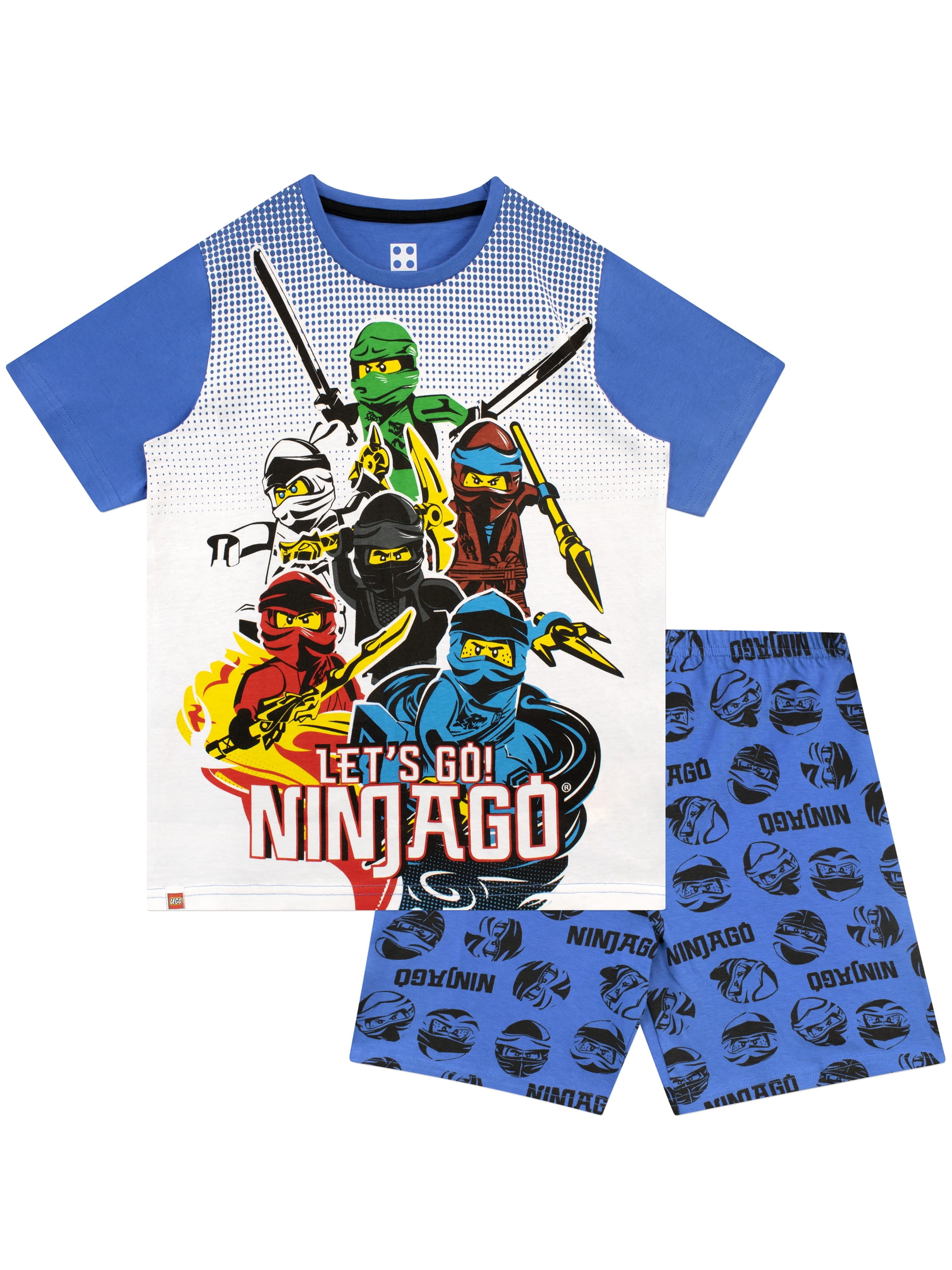 LEGO Kids Pajama Set - Boys Ninjago Print Short Pajamas in Blue, Sizes ...