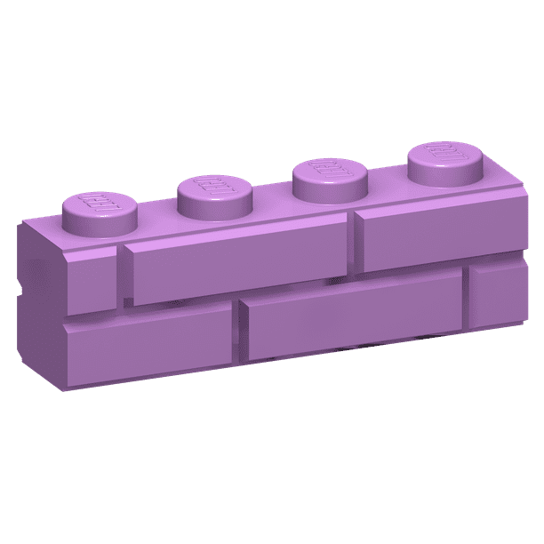 LEGO Brick Modified 1 x 4 with Masonry Profile Medium Lavender Purple ...