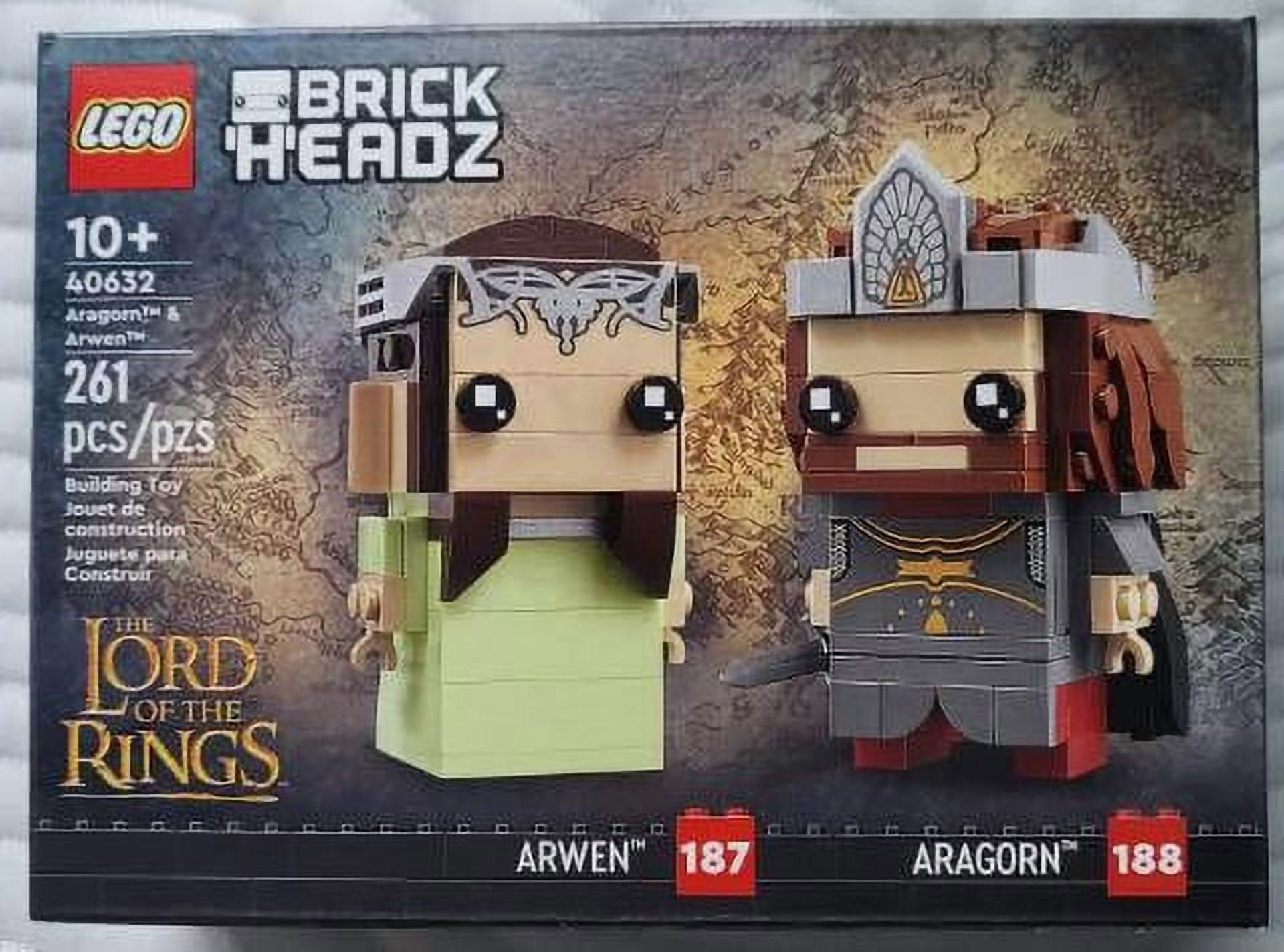 LEGO BrickHeadz Aragorn and Arwen 40632, The Lord of the Rings ...