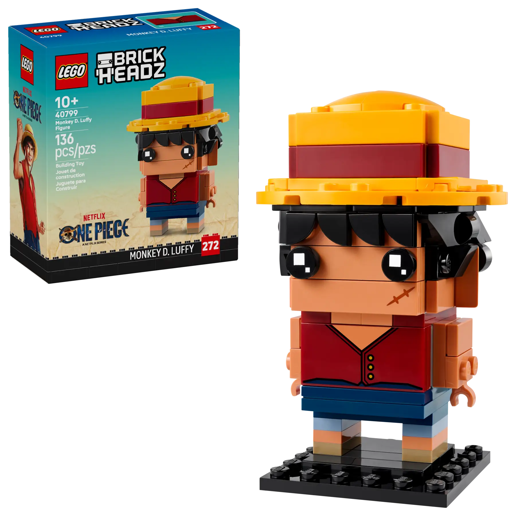 LEGO Brickheadz 40799 Monkey D. Luffy 136pcs - Walmart.com