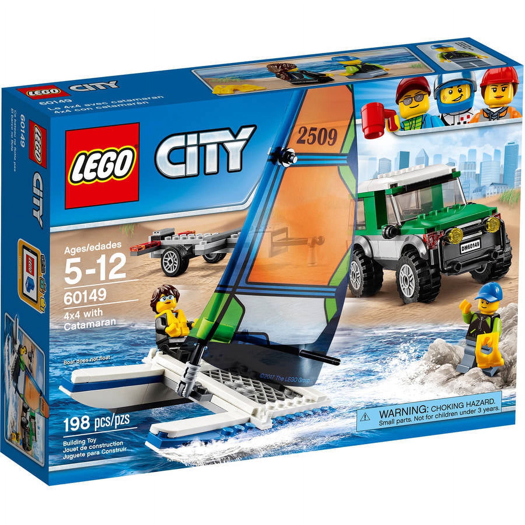 LEGO City 4x4 with Catamaran 198 Piece Building Kit 60149 - Walmart.com