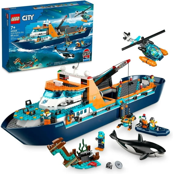 LEGO City Arctic Explorer Ship 60368, Block Building Toy Set - $105 ...