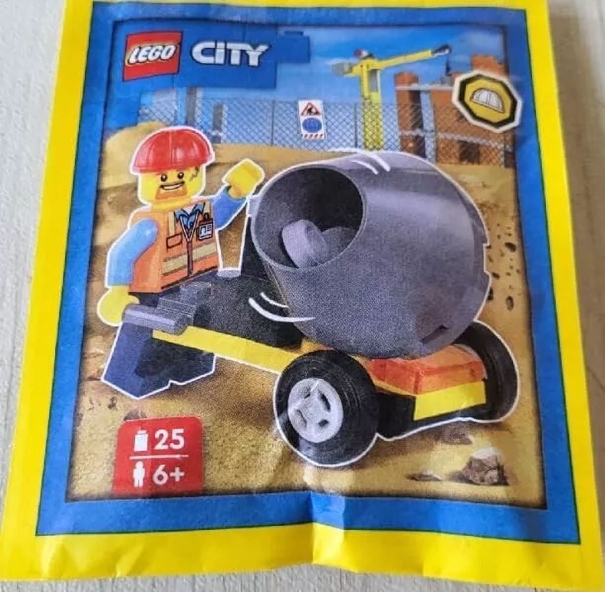 LEGO City: Construction Worker Minifigure with Cement Mixer - Walmart.com