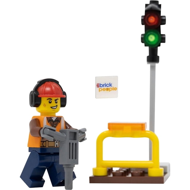 LEGO City: Construction Worker with Jackhammer and Traffic Light ...