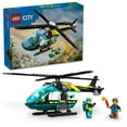 LEGO City Emergency Rescue Helicopter, Toy Aircraft Playset for Kids ...