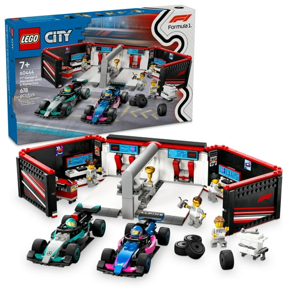 Open Box LEGO City F1 Garage & Mercedes-AMG & Alpine Cars Toy - Model ...