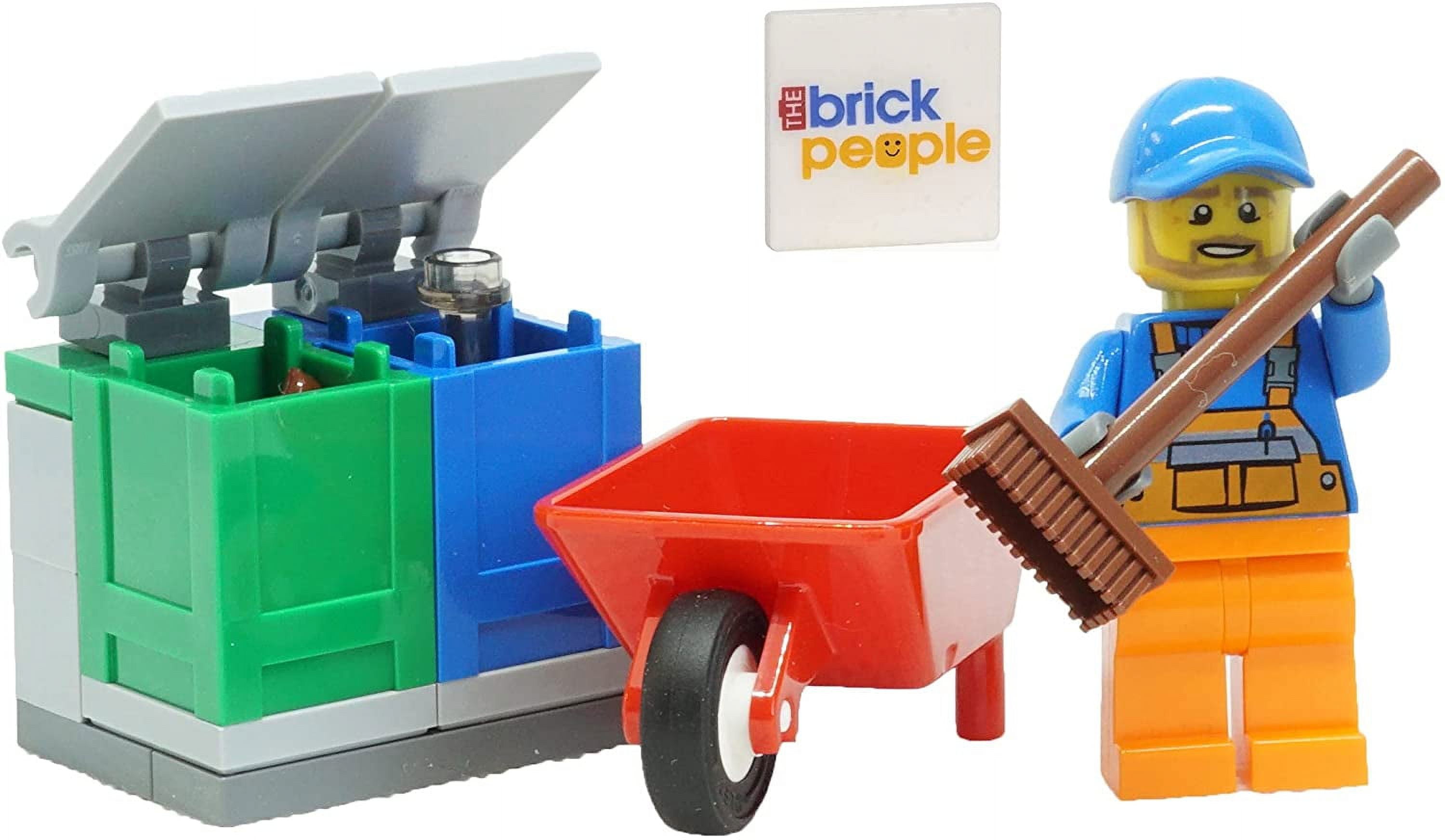 LEGO City Janitor Garbage Collector Figure, Street Sweeper Set, Less ...