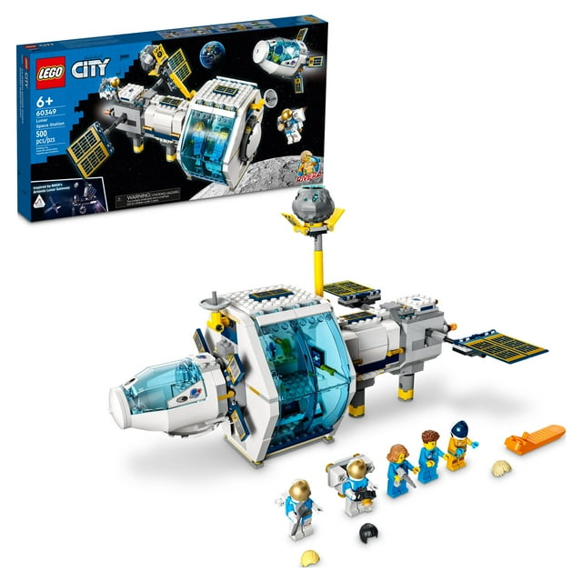 LEGO City Lunar Space Station 60349, NASA Inspired Toy Set with Capsule ...