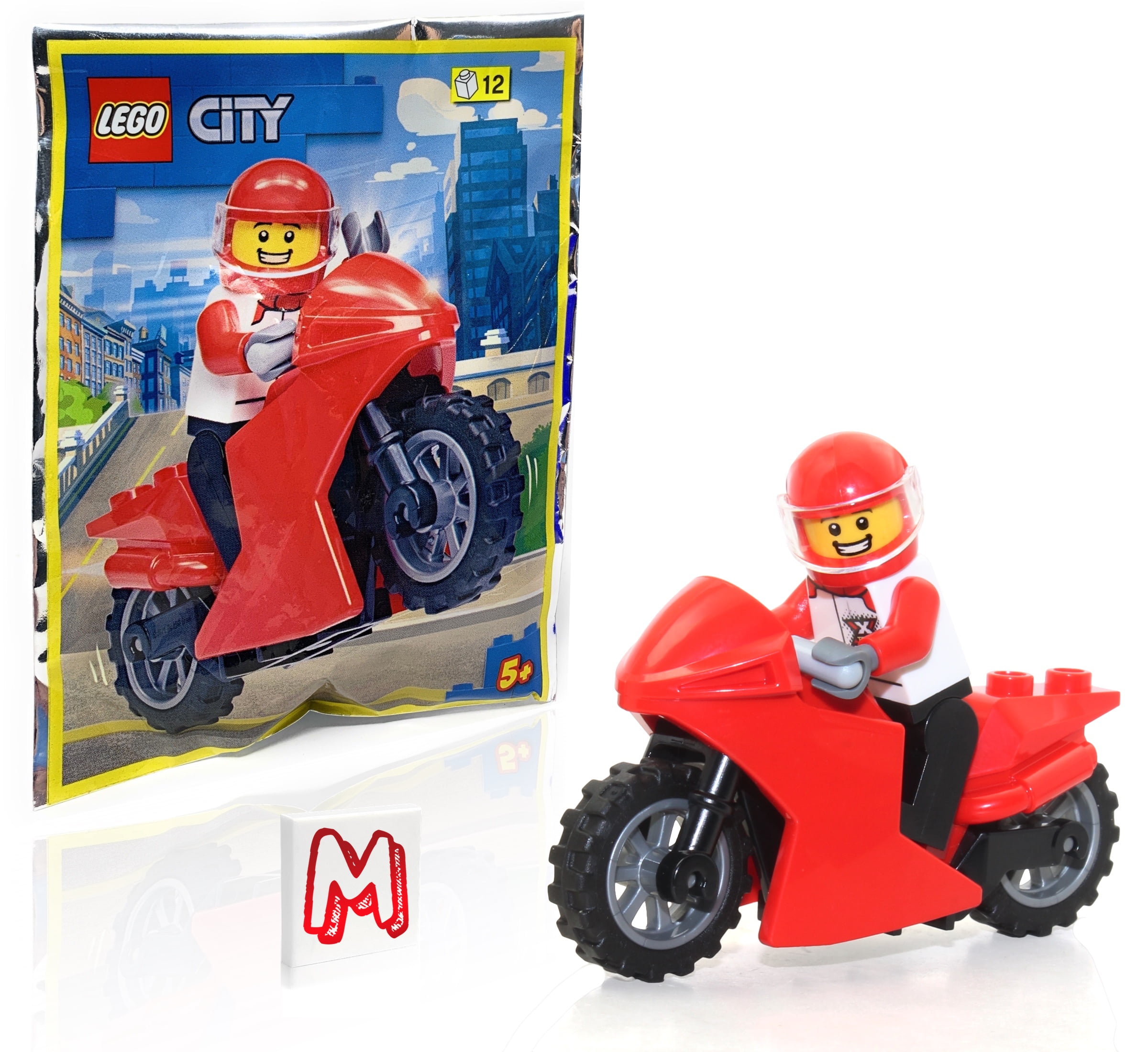 LEGO City Speed Racers Minifigure - Motorcycle Racer with Driver Foil ...