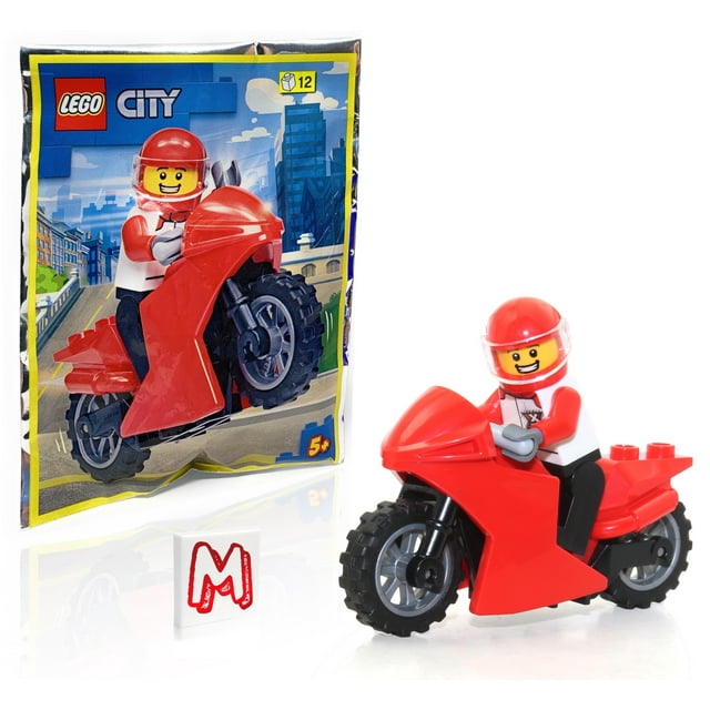 LEGO City Speed Racers Minifigure - Motorcycle Racer with Driver Foil ...