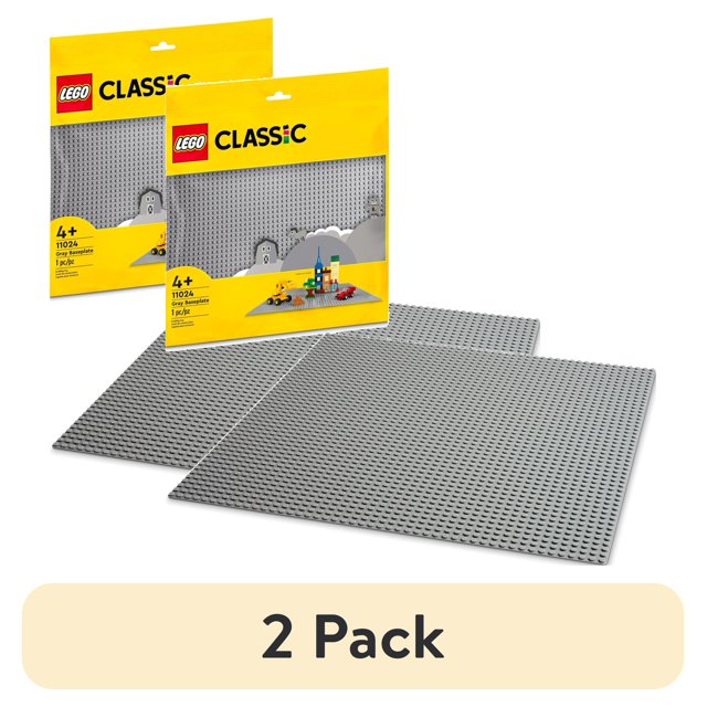 (2 pack) LEGO Classic Gray Baseplate 11024 Building Kit; Square 48x48 ...