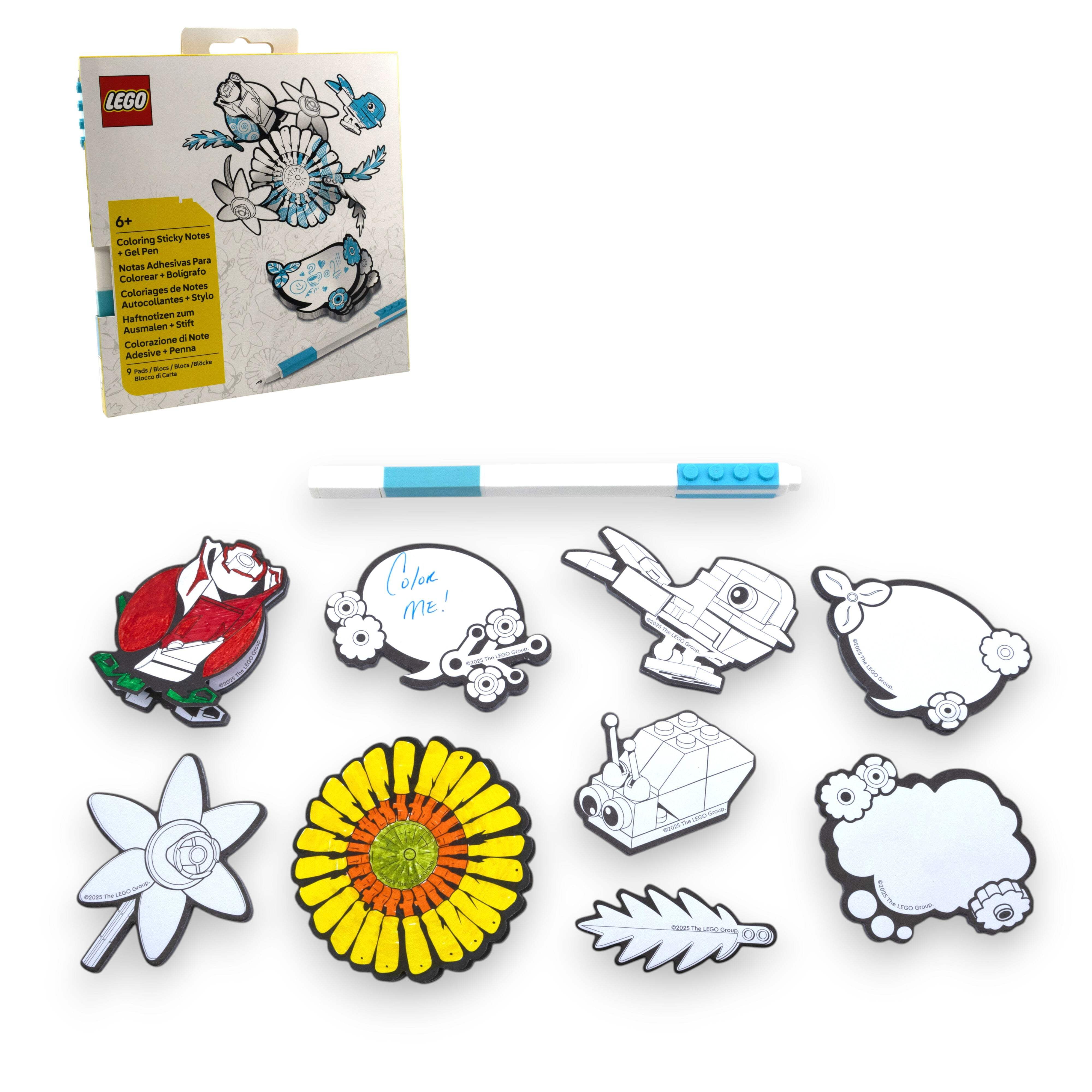 LEGO Coloring Sticky Notes with Gel Pen - Botanical (53670) - Walmart.com