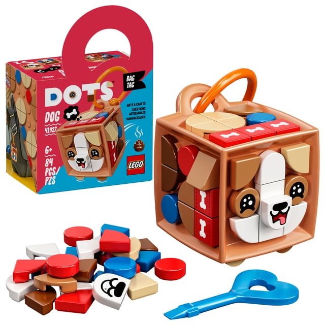 LEGO DOTS Bag Tag Dog 41927 DIY Craft Decorations Kit (84 Pieces ...