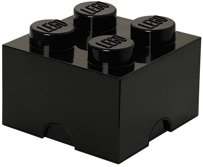LEGO Desk Drawer 4 Knobs Stackable Storage Box | Black - Walmart.com