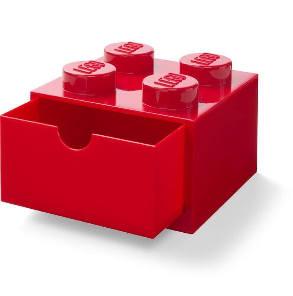 LEGO Desk Drawer Stackable Storage with 4 Knobs, in Red - Walmart.com
