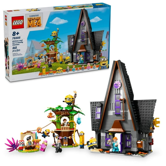 LEGO Despicable Me 4 Minions, Gru's Mansion & Treehouse Set, Movie Toy ...