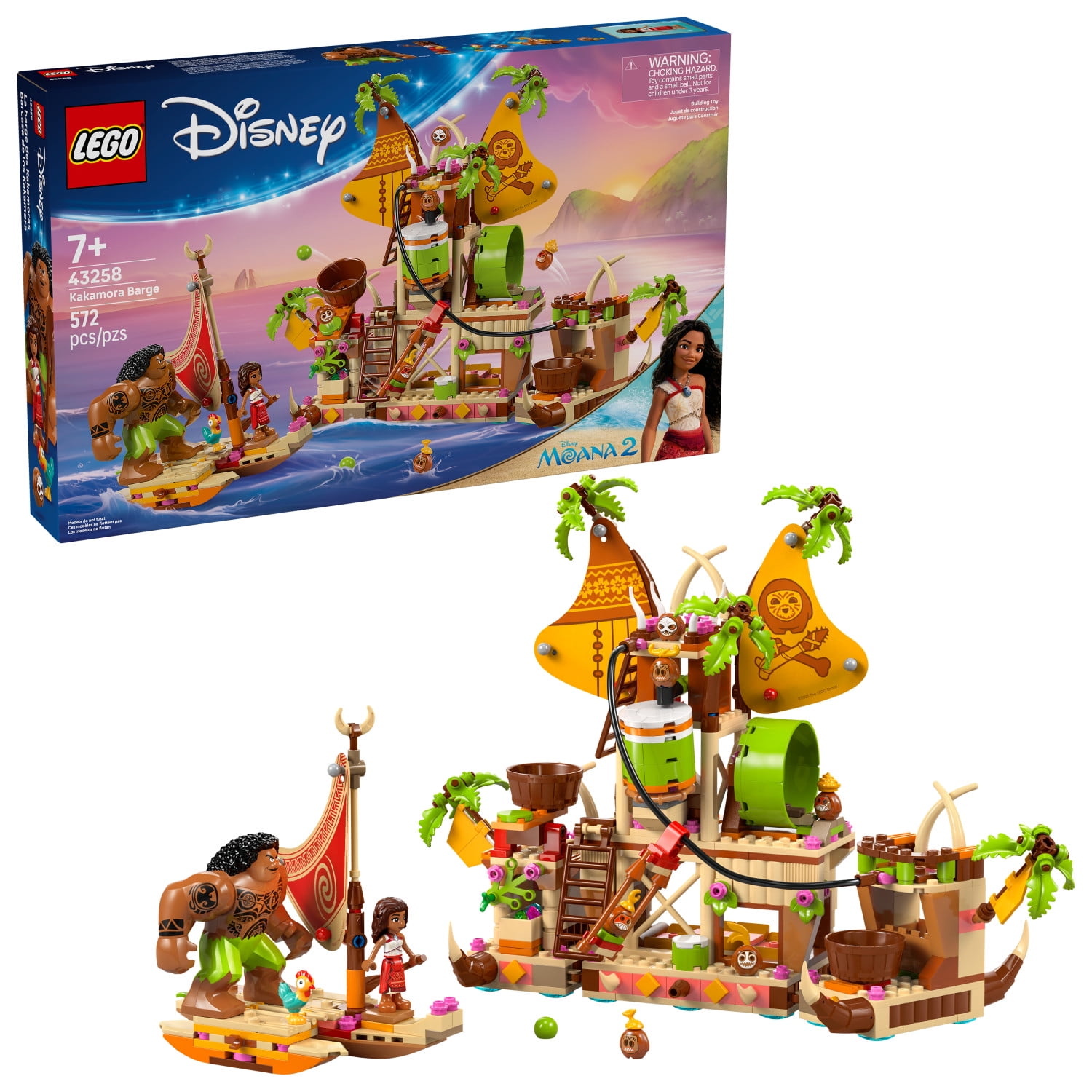 LEGO Disney Moana 2 Kakamora Barge Kids Toy - Pretend Play Building Set ...