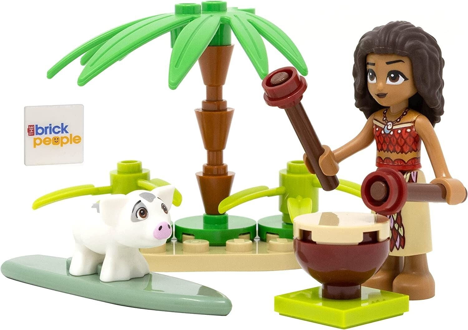LEGO Disney Princess Moana Minifigure & Pua The Pig with Jungle Drum ...