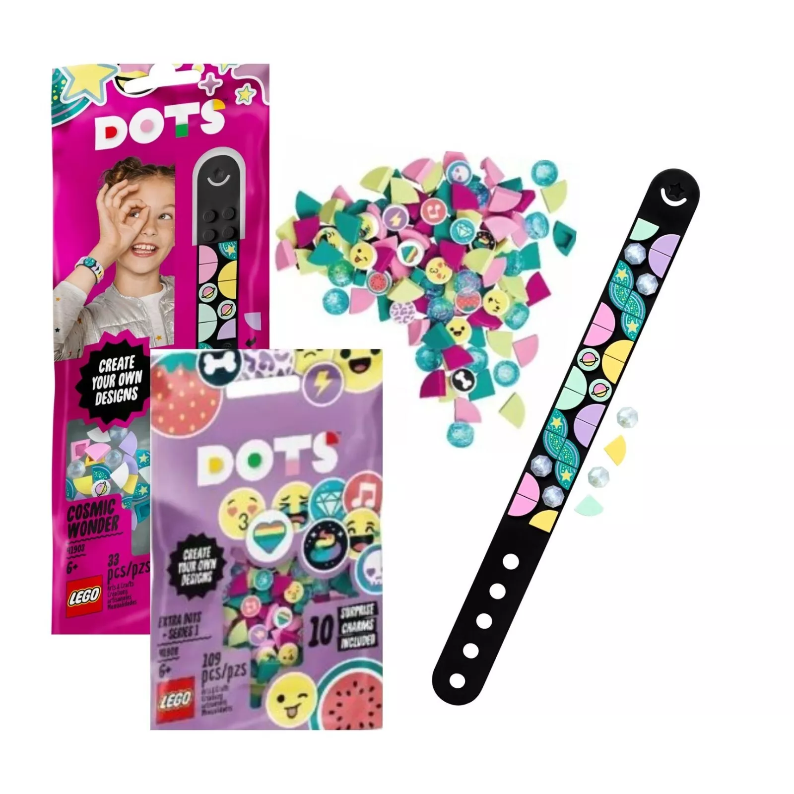 LEGO Dots Bracelet Bundle Kit: Cosmic Wonder & Extra Dots Series 1 ...