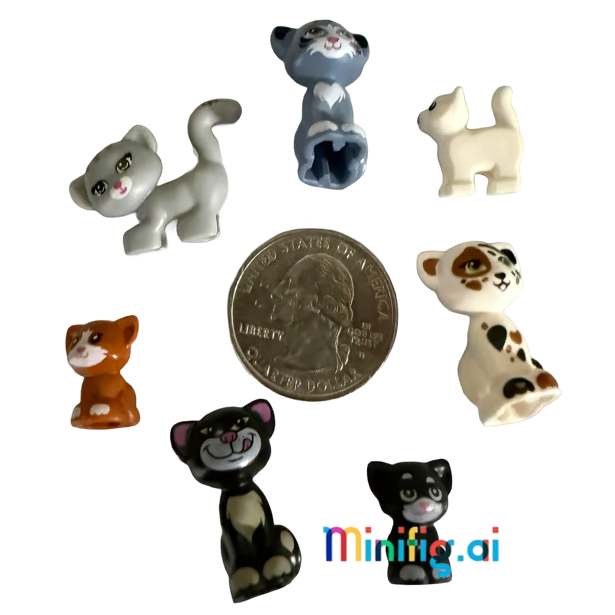 LEGO FRIENDS 7 Pcs NEW CAT LOT Kitten Kitty Animal Pet Shop Minifigure ...