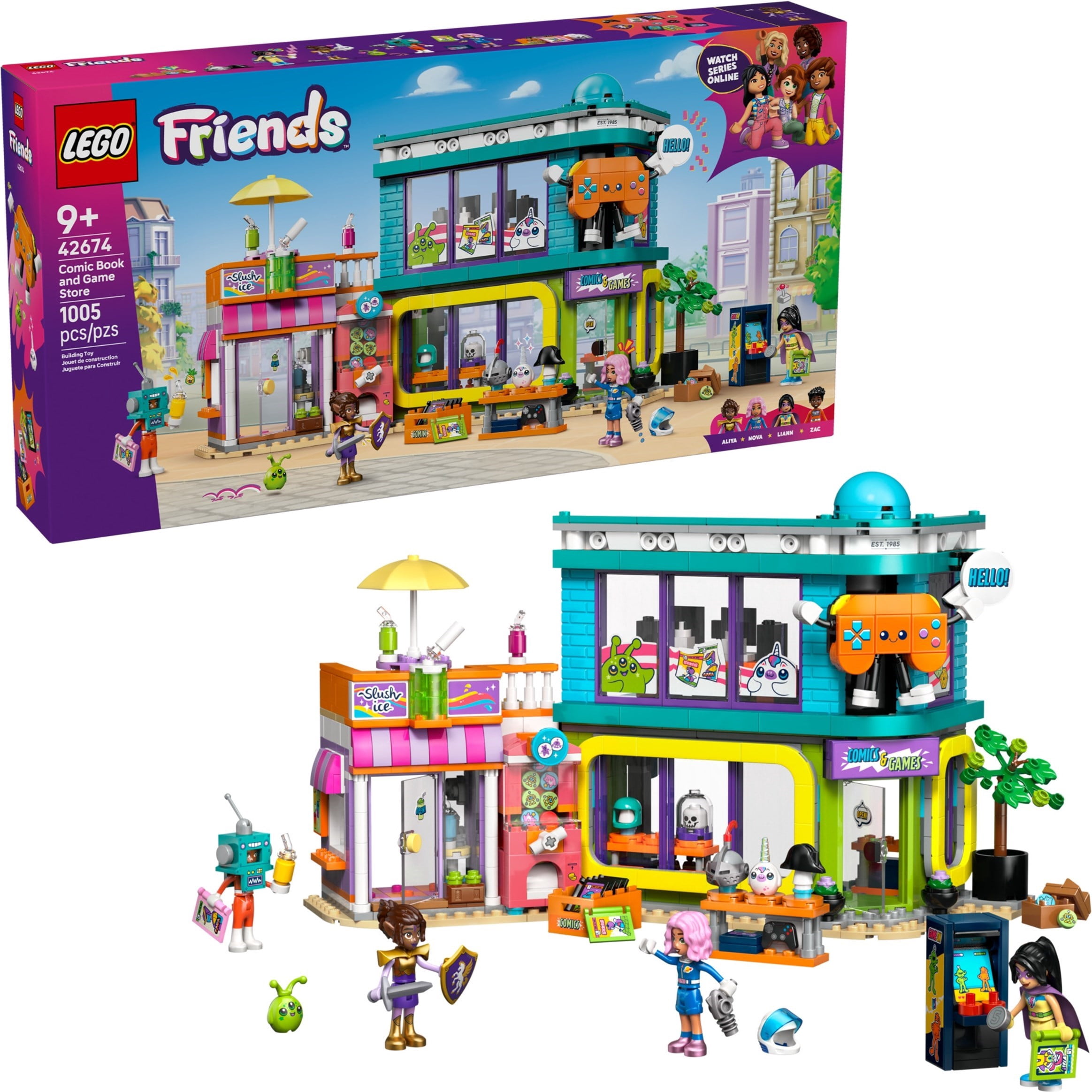 LEGO Friends 42674 Comic Book & Game Store Building Set – Toy Shop ...