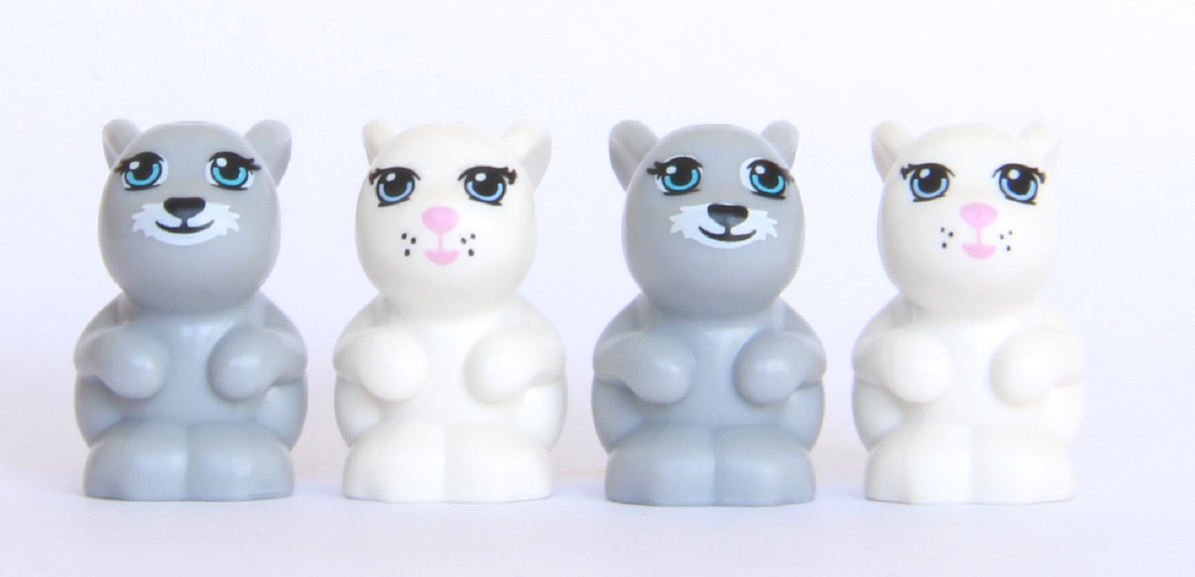 LEGO? Friends Animal Bunny Lot #8 - 2 White and 2 Gray Bunnies (very ...