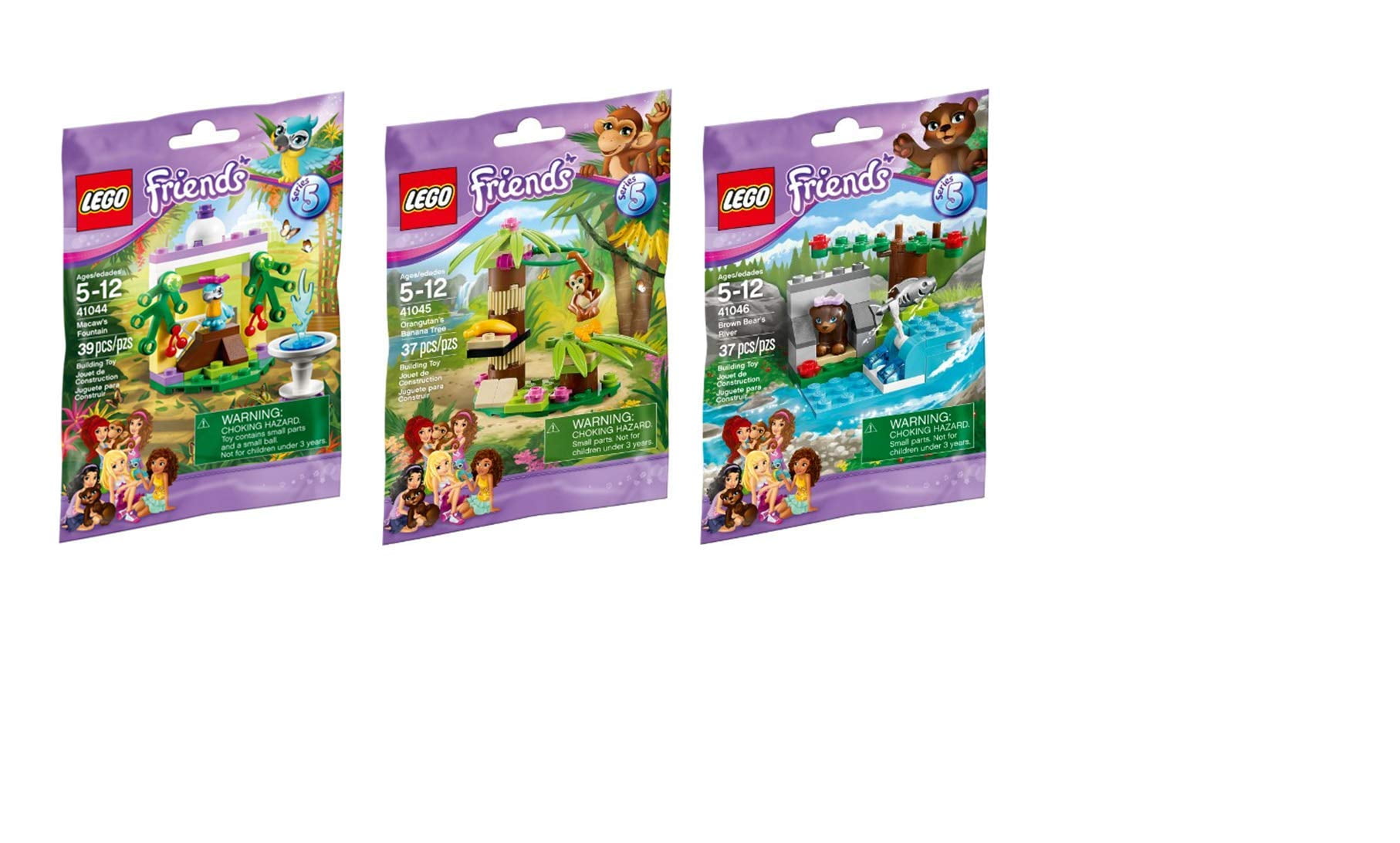 LEGO, Friends, Animal Set Series 5 Bundle Set of 3 (41044, 41045, and ...