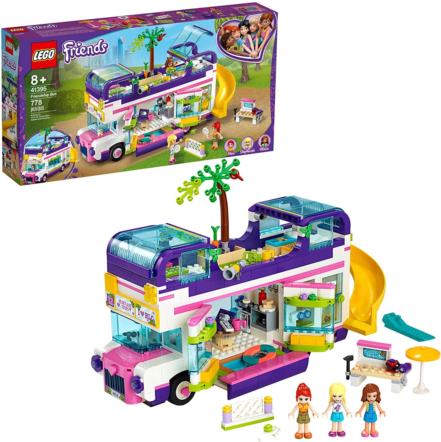 LEGO Friends Friendship Bus 41395 Heartlake City Toy Playset Building ...