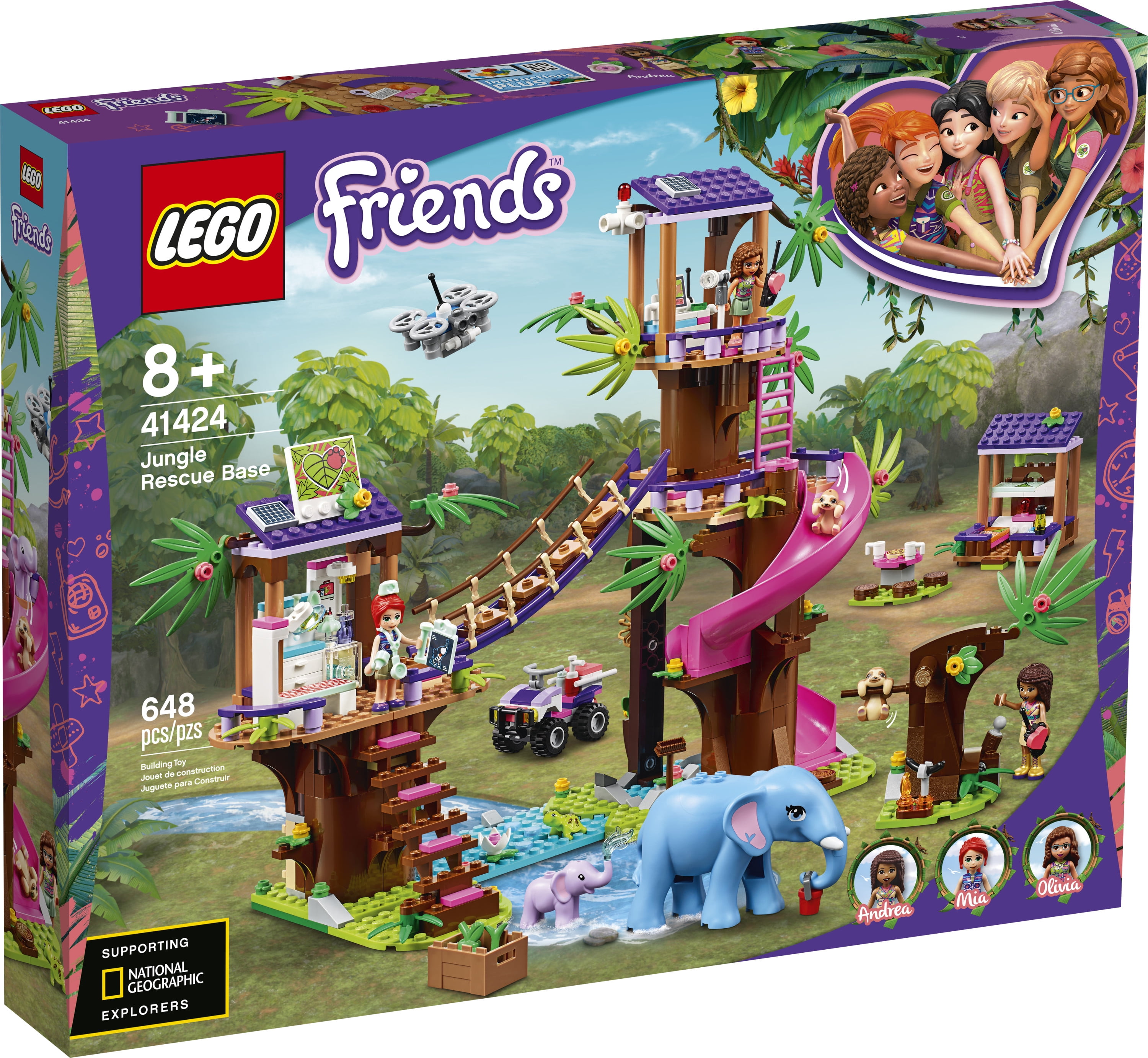 LEGO Friends Wildlife Sets: Jungle Rescue Base 41424, Vet Centre ...
