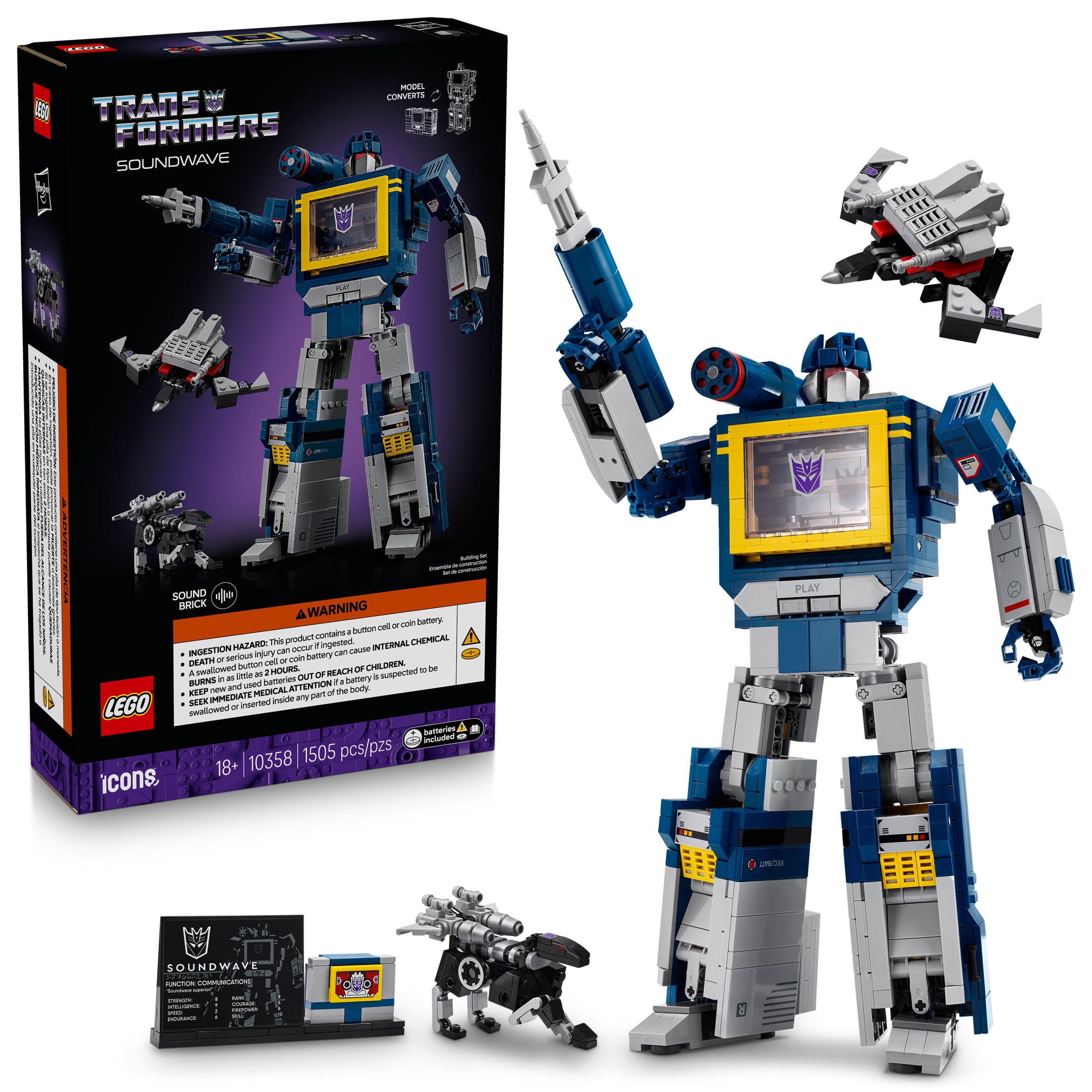 LEGO Icons Transformers: Soundwave - Building Set W/Sound Effects for ...