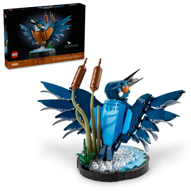 LEGO Icons Kingfisher Bird Model Building Kit - Detailed Building Block ...