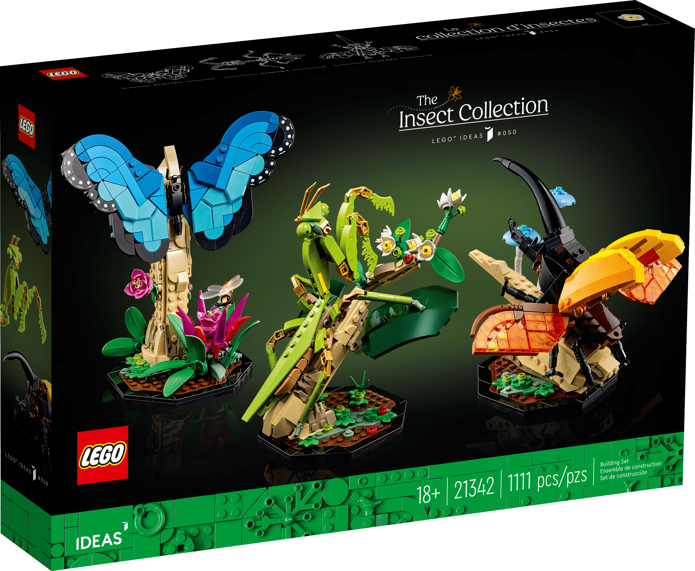 LEGO Ideas Insect Collection Kit 21342: Buildable Models of Blue Morpho ...