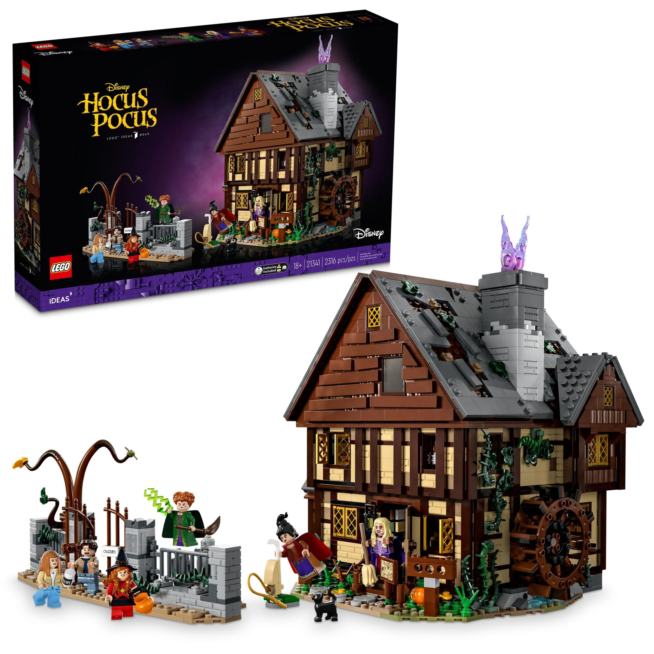 Open Box LEGO Ideas Disney Hocus Pocus The Sanderson Sister's Cottage ...