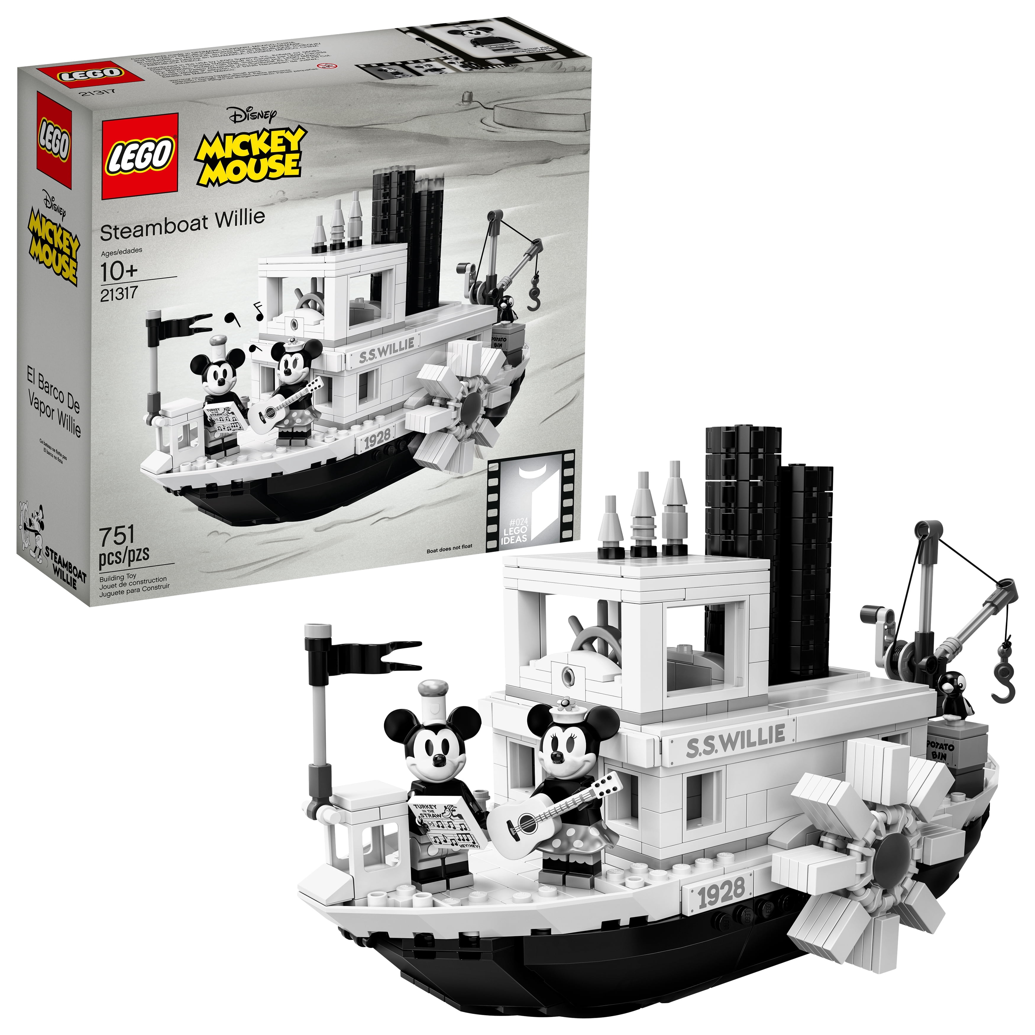 LEGO Ideas Disney Steamboat Willie 21317 - Building Toy Set for Adults ...