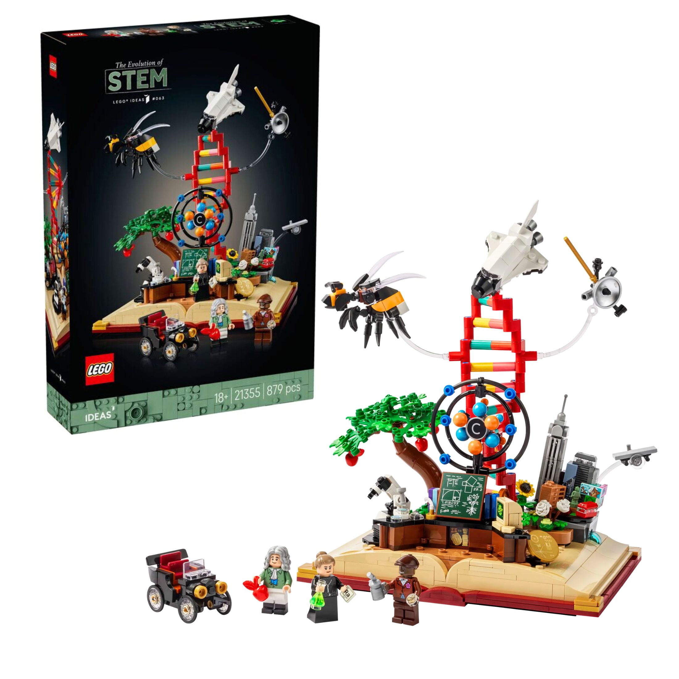 LEGO Ideas The Evolution of STEM Building Set, 3 Scientist Mini Figures ...