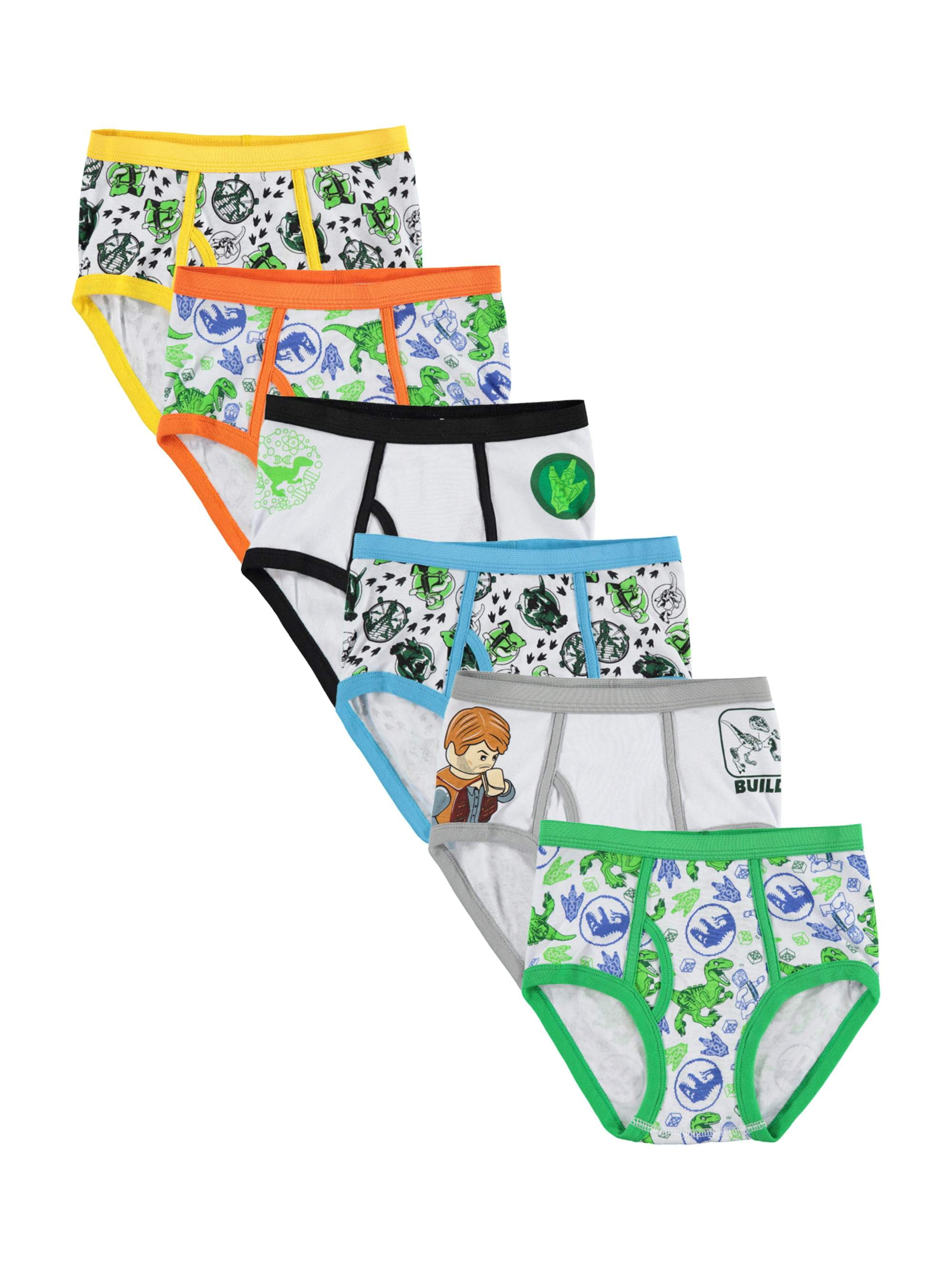 LEGO Jurassic World, Boys Underwear, 5 + 1 Bonus Pack Briefs (Little ...