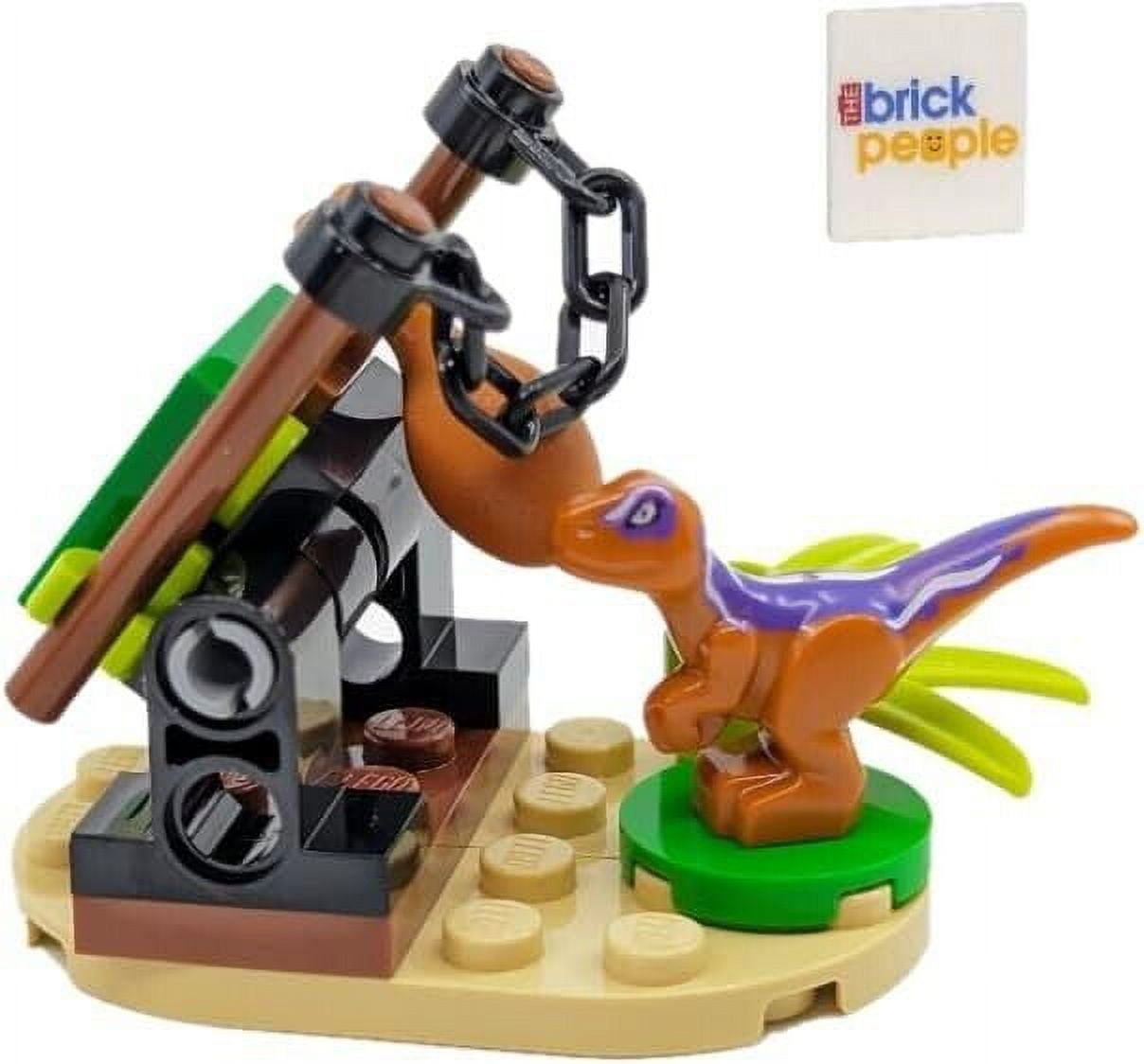 LEGO Jurassic World Dino Trap Baby Raptor with The Brick People Tile ...