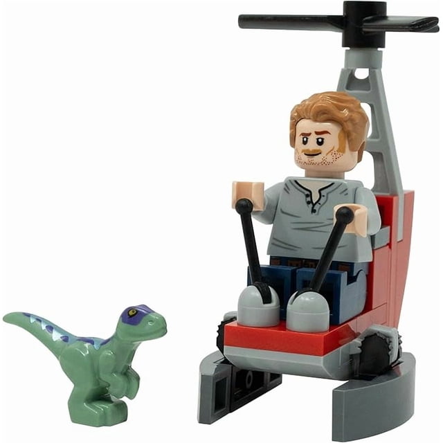 LEGO Jurassic World: Owen with Helicopter and Baby Raptor - Walmart ...