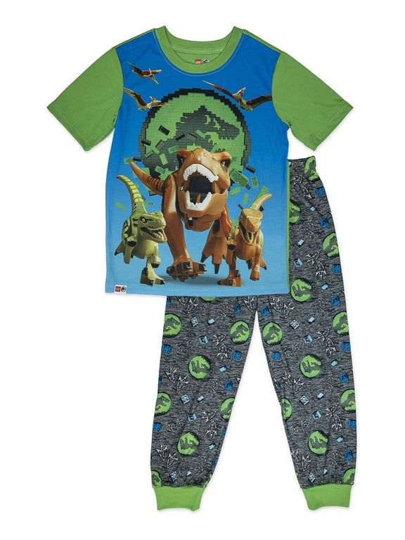 Lego Jurassic World Dinosaur Kids Short Sleeve 2 Piece Pajamas Set S21B221JW - Walmart.com