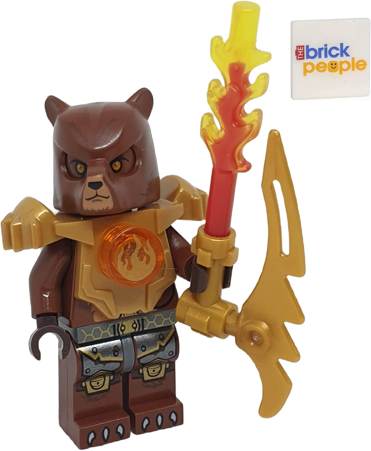 Lego Legends Of Chima Bulkar Minfig With Flame Blade Weapon