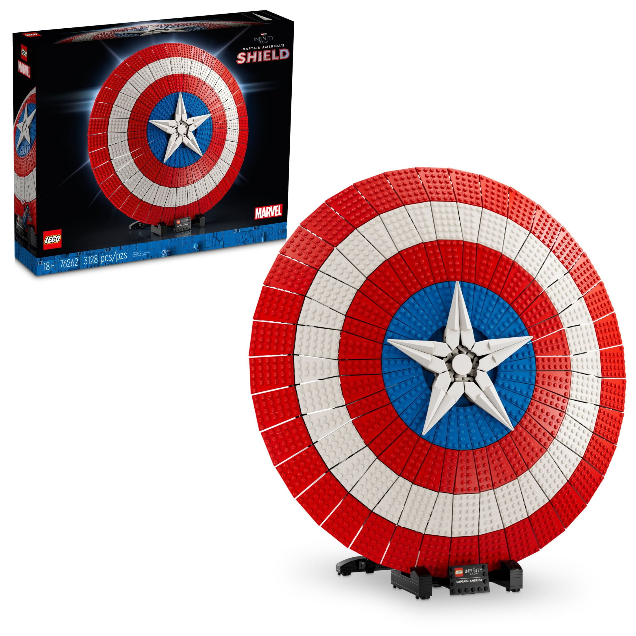 LEGO Marvel Captain America’s Shield 76262, Authentic Iconic 18.5in ...