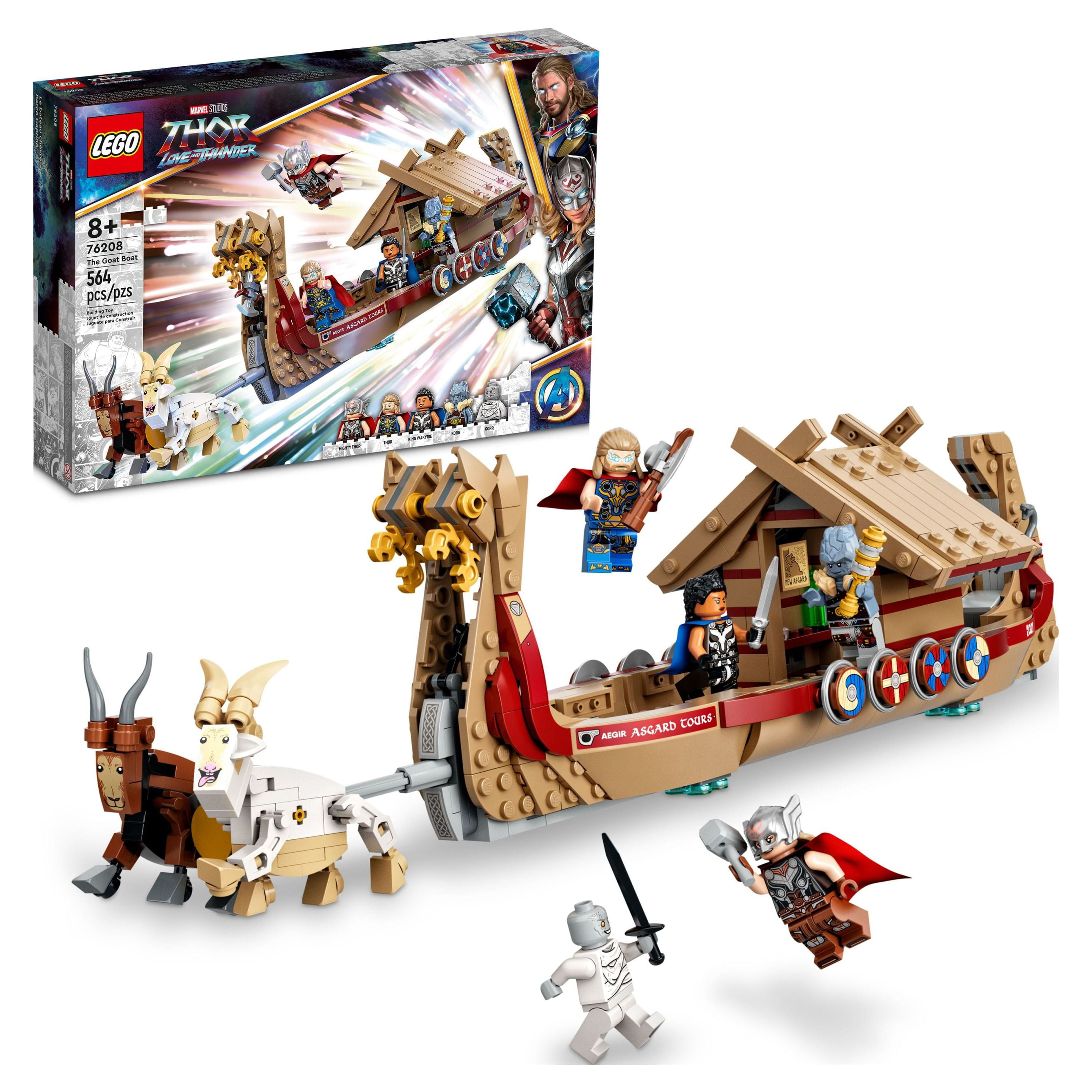 LEGO Marvel Avengers Goat Boat 76208 - Thor's Viking Set with Toy Ship ...