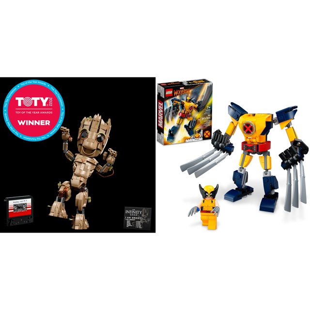 LEGO Marvel I am Groot 76217 with Bonus LEGO Wolverine Mech Armor 76202 ...