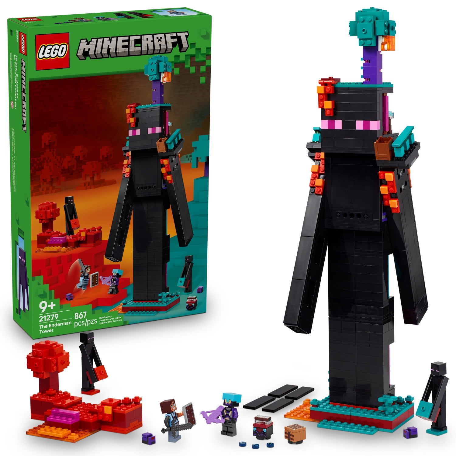 LEGO Minecraft The Enderman Tower Building Toy for Boys & Girls - Video ...