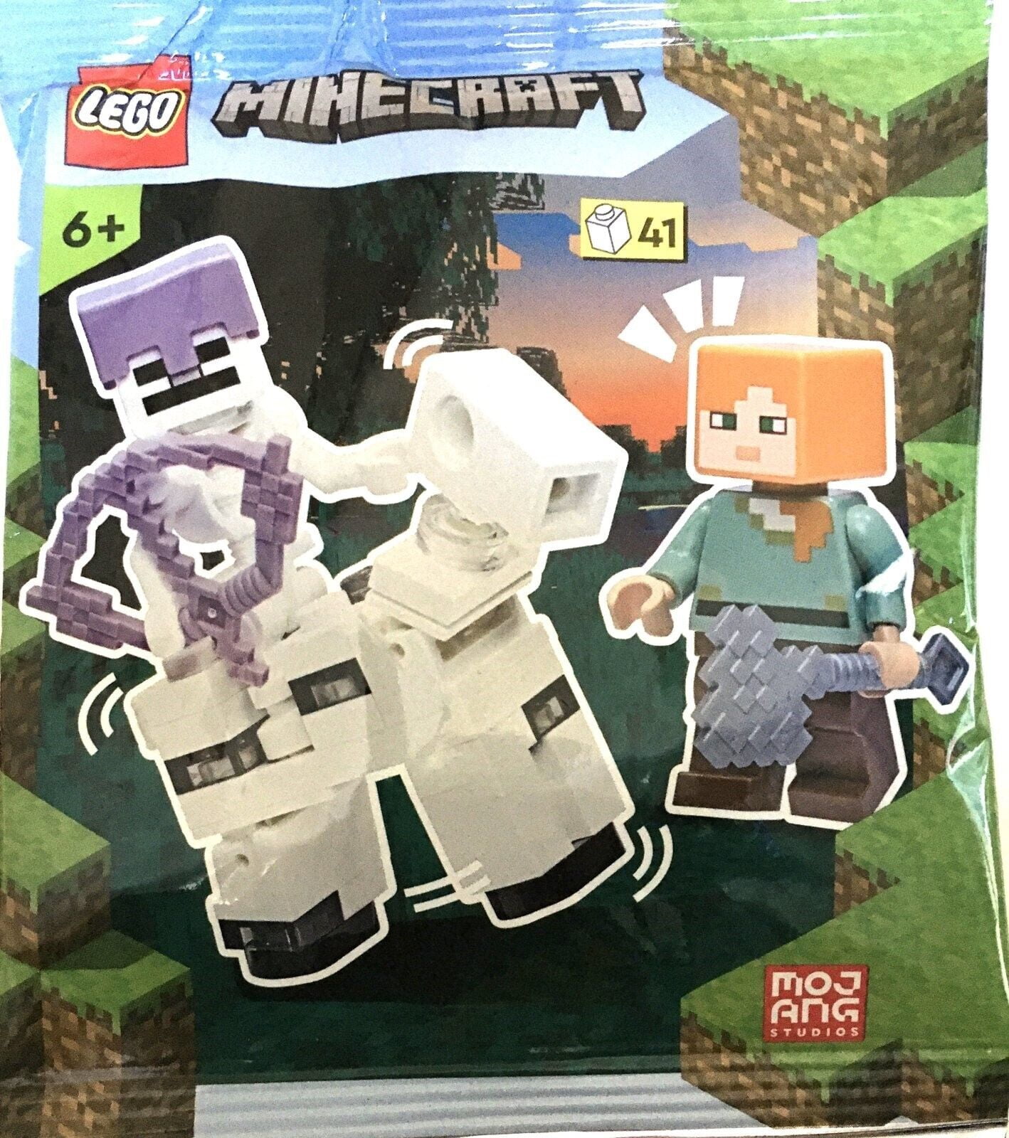 LEGO Minecraft Alex with Skeleton and Skeleton Horse Minifigures ...